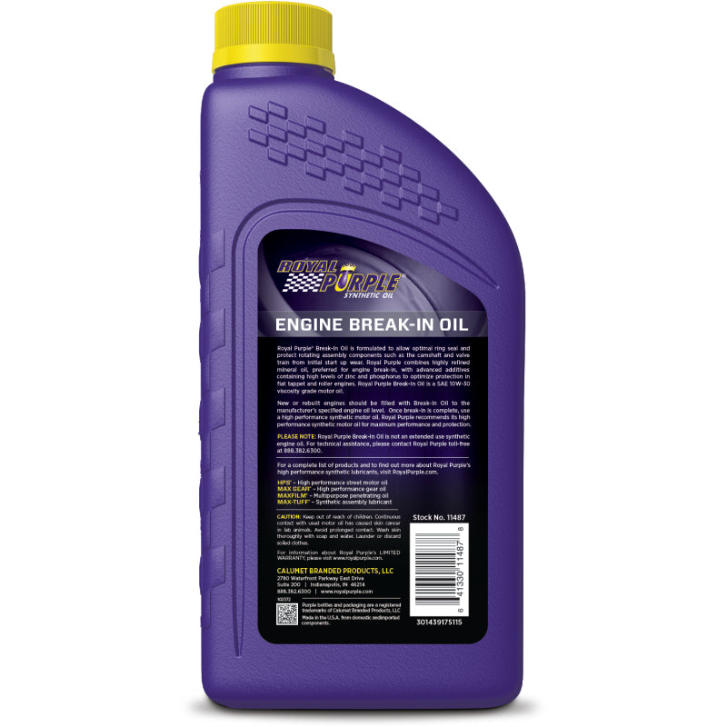 Royal Purple Engine Break-In Oil - 1 Quart – Fuel Injector Connection