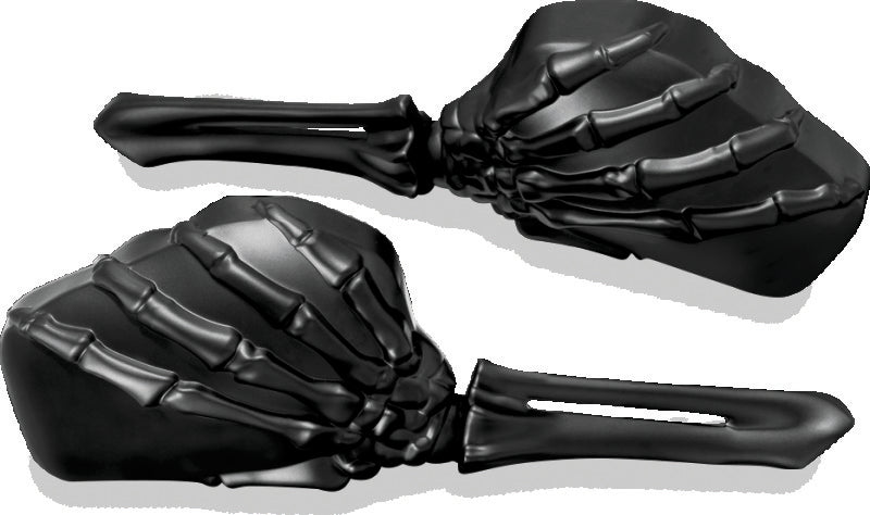 Kuryakyn Skeleton Hand Mirrors Black/Black – Fuel Injector Connection