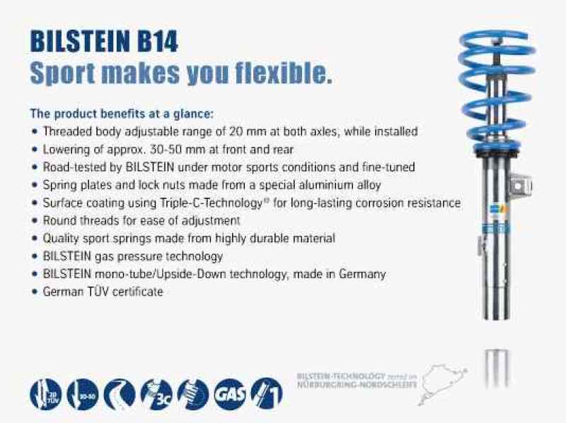 Bilstein B14 (PSS) 14-15 Ford Fiesta / Fiesta ST Front & Rear Performa ...